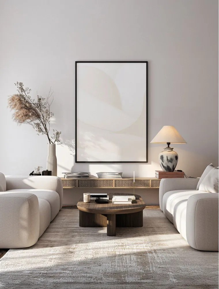 Bílá/šedá keramická stolní lampa s textilním stínidlem (výška 55 cm) Lupe – Nova Luce