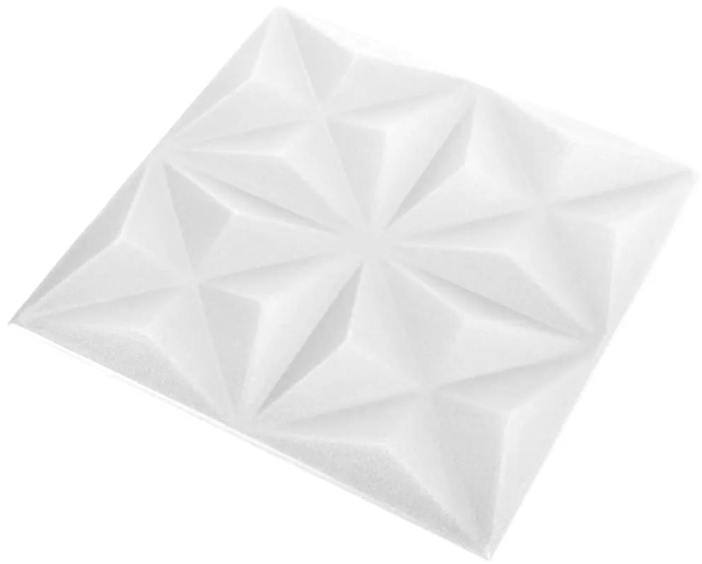 3D nástěnné panely 12 ks 50 x 50 cm origami bílé 3 m² - Default Title