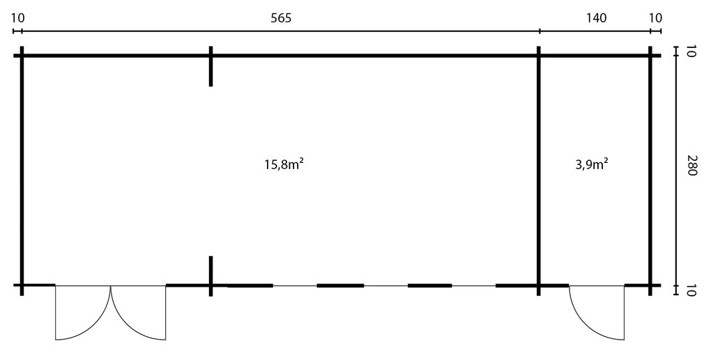 Domek Lena A 725x300cm, 70mm