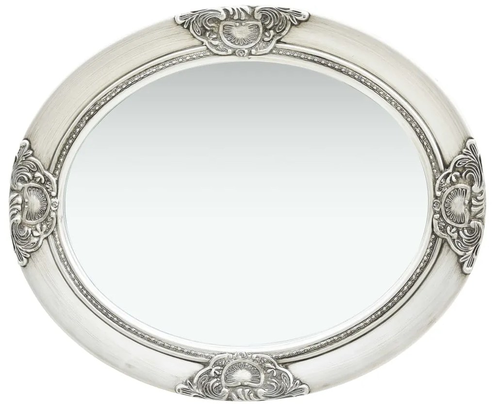 Nástěnné zrcadlo barokní styl 50 x 60 cm stříbrné - Default Title