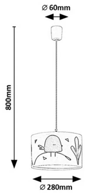 Rabalux 72069 dětský závěsný lustr Fowly, bílá