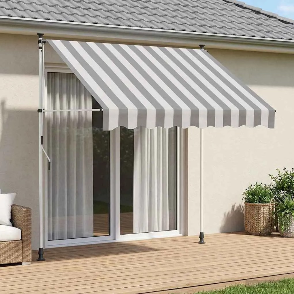 vidaXL Ručně zatahovací markýza 350 cm pruhy [42037063] Barva: Vícebarevný