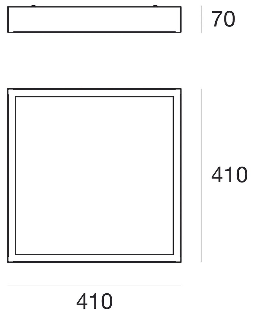 Linea Light Box_SQ, bílé stropní svítidlo 30W LED 3000K, 41x41cm