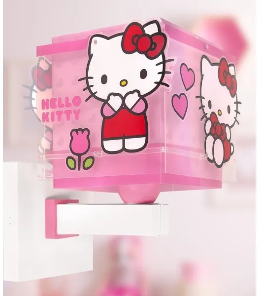 Dalber 73269 - Dětská nástěnná lampa HELLO KITTY 1xE27/15W/230V růžová