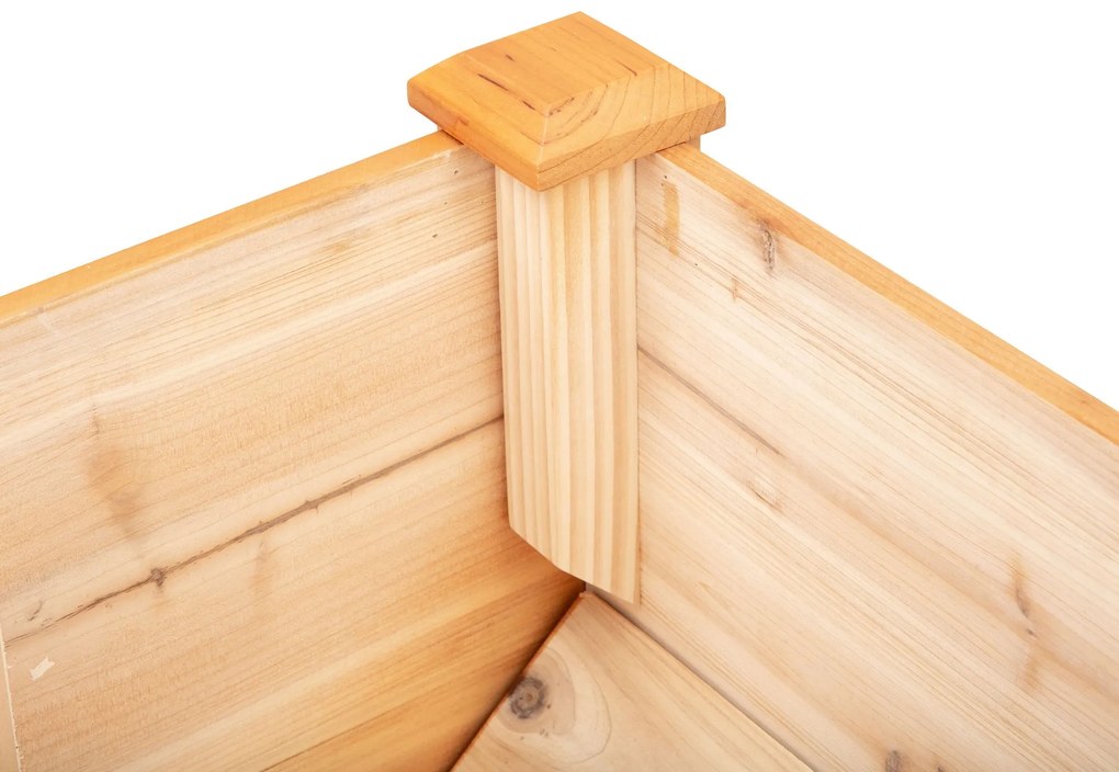 Vyvýšený záhonový truhlík na bylinky Outsunny ze dřeva s odtokovým otvorem a háčky, truhlík na nohy 124x60x81 cm v přírodní barvě | Aosom.de