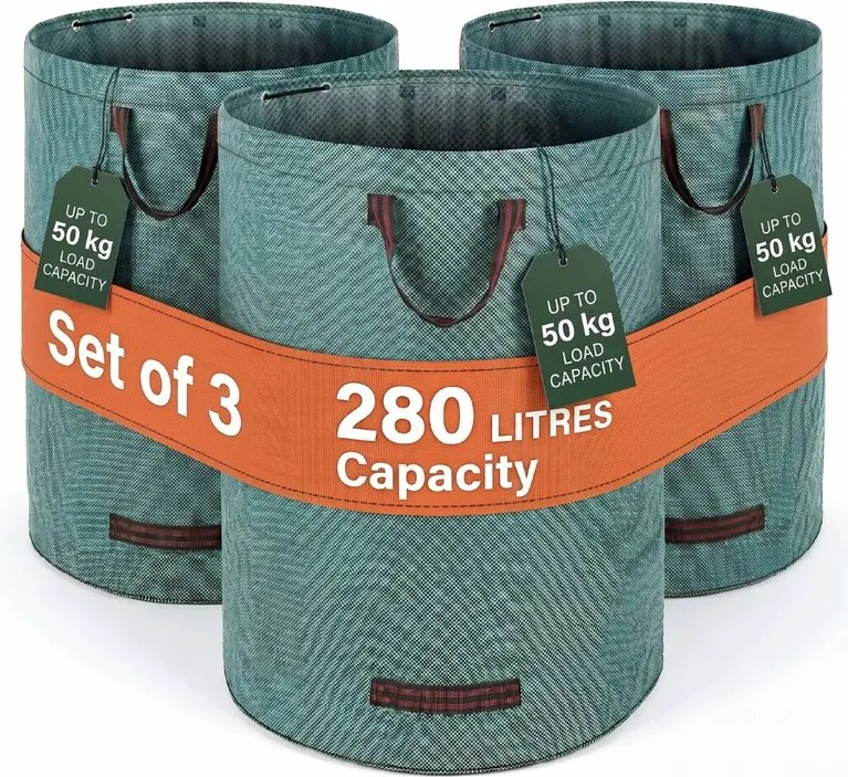 Zahradní taška sada 3 ks 280L max 50kg