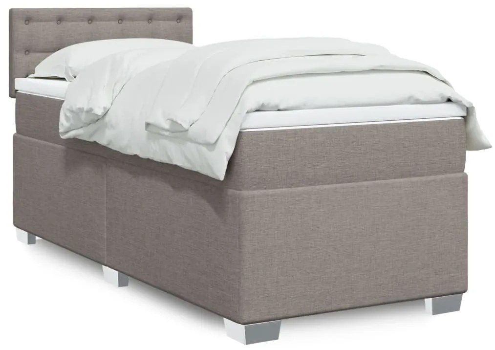 Box spring postel s matrací taupe 90x200 cm textil 3288089