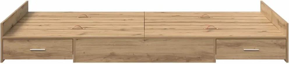 Rám postele s úložným prostorem Artisanový dub 120 x 190 cm 3335332