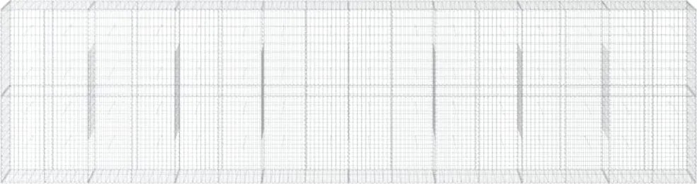Gabionový koš s víkem 800 x 50 x 200 cm pozinkované železo 3295173