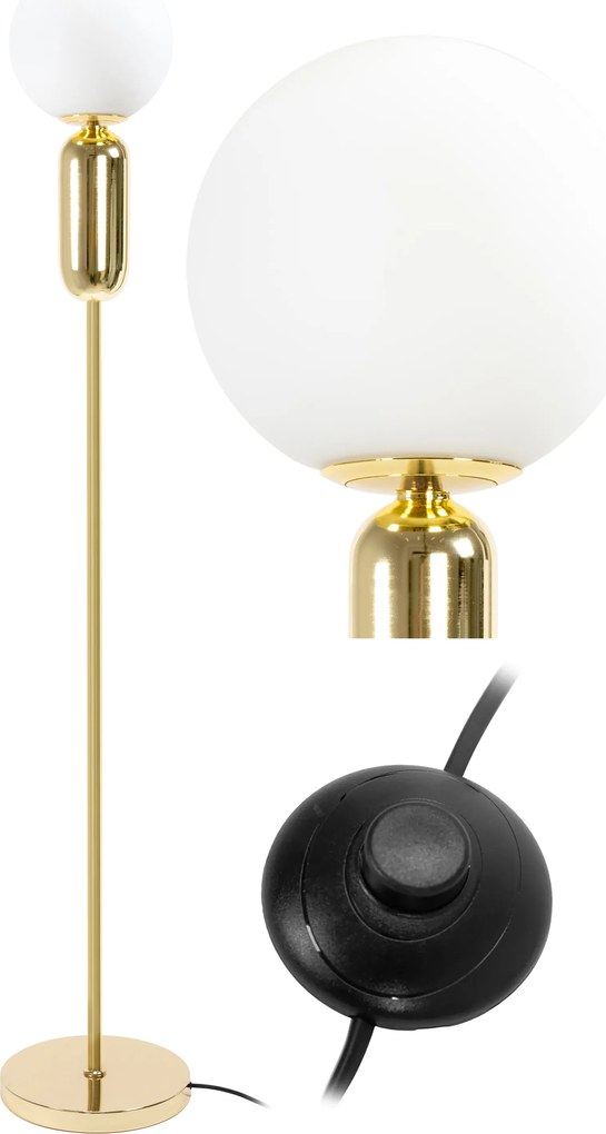 Toolight Toolight, podlahová lampa 1xE27 APP928-1F, zlatá-bílá, OSW-09566