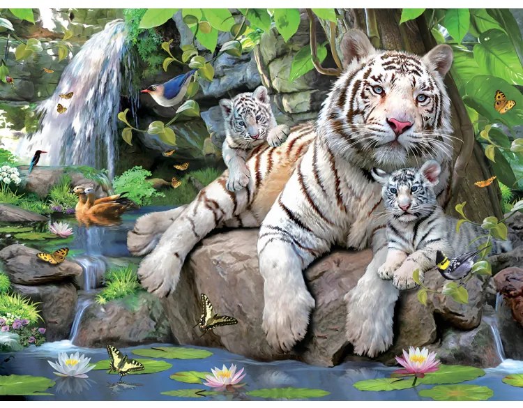 PRIME 3D PUZZLE - Bílí tygři 63 dílků
