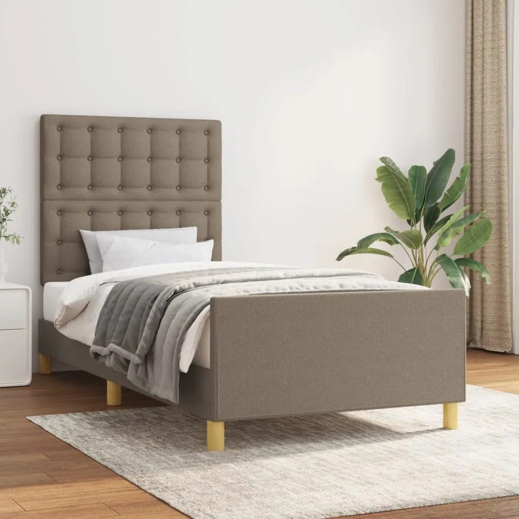 Rám postele s čelem taupe 80x200 cm textil 3125337