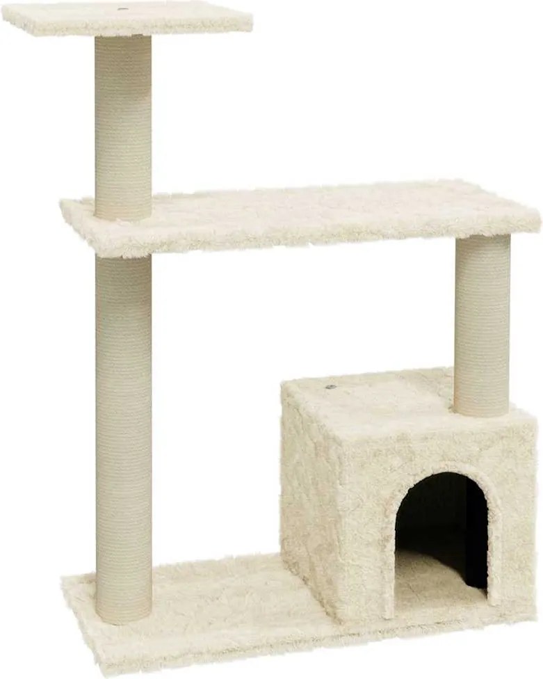 Škrabadlo pro kočky se sisalovými sloupky krémové 70 cm 171433