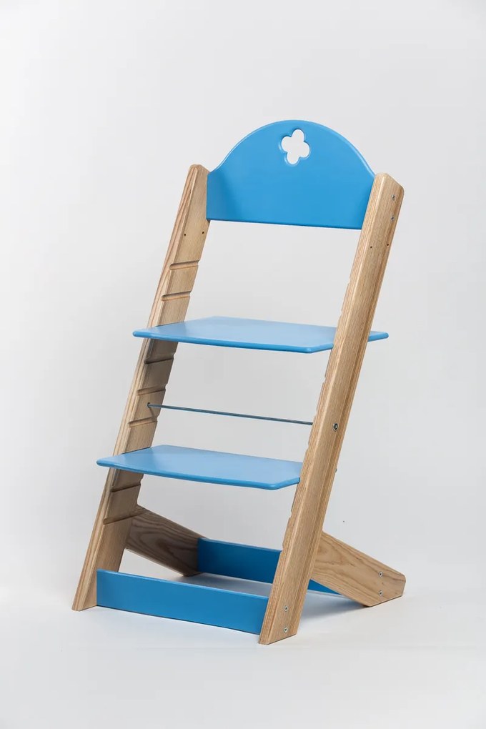 Lucas Wood Style rostoucí židle NATURE - jasan/modrá