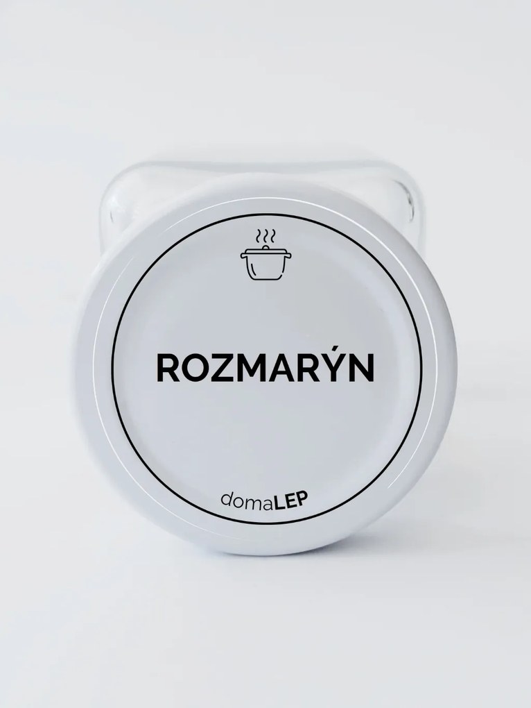 Samolepka na kořenky ROZMARÝN průhledná 5 cm tučné písmo
