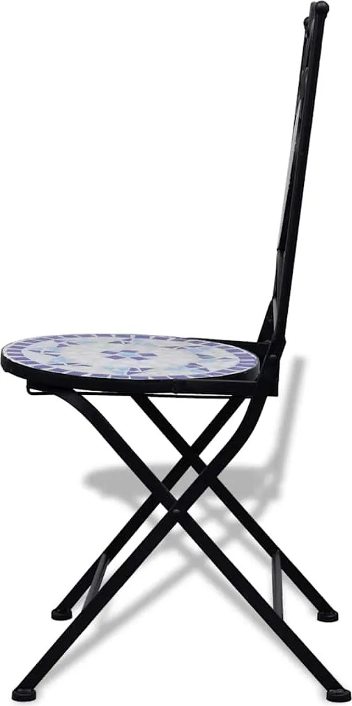 3dílný bistro set mozaikový keramický modro-bílý 271771