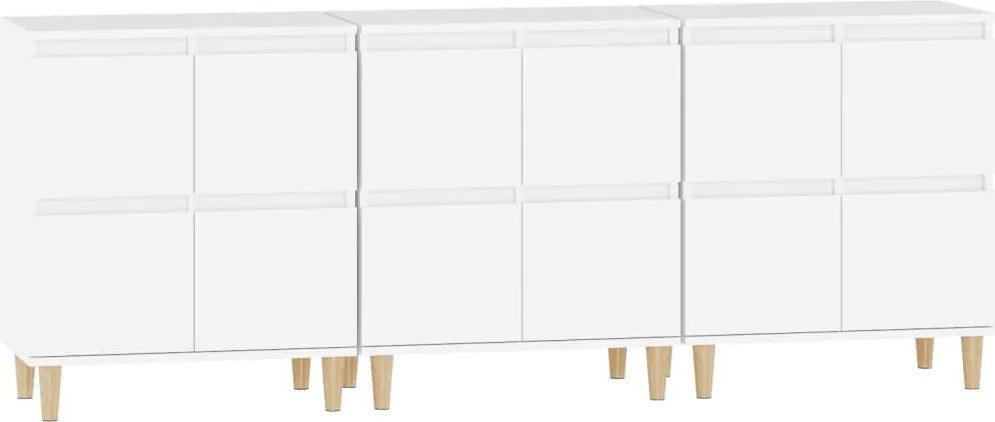 Příborníky 3 ks bílé 60 x 35 x 70 cm kompozitní dřevo 3185767