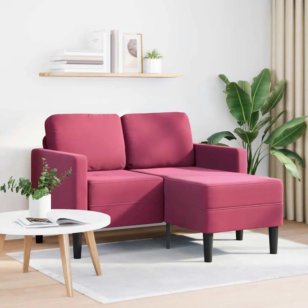 vidaXL Dvoumístná pohovka s lehátkem ve tvaru L 125 cm samet [4107072] Barva: Tmavě šedá