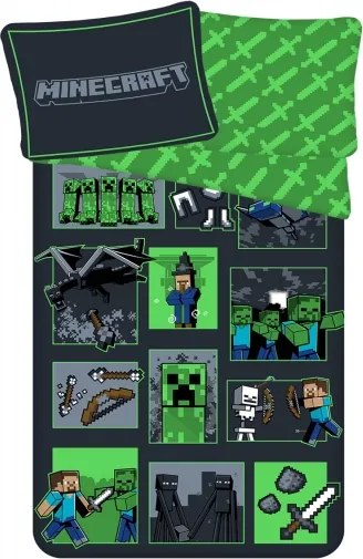 Jerry Fabrics Povlečení Minecraft Survival Mode 140x200,70x90 cm