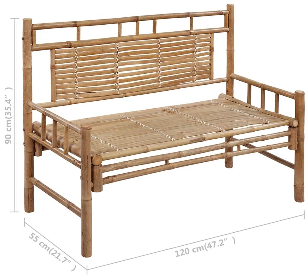 Zahradní lavice s poduškou 120 cm bambus,  3063893
