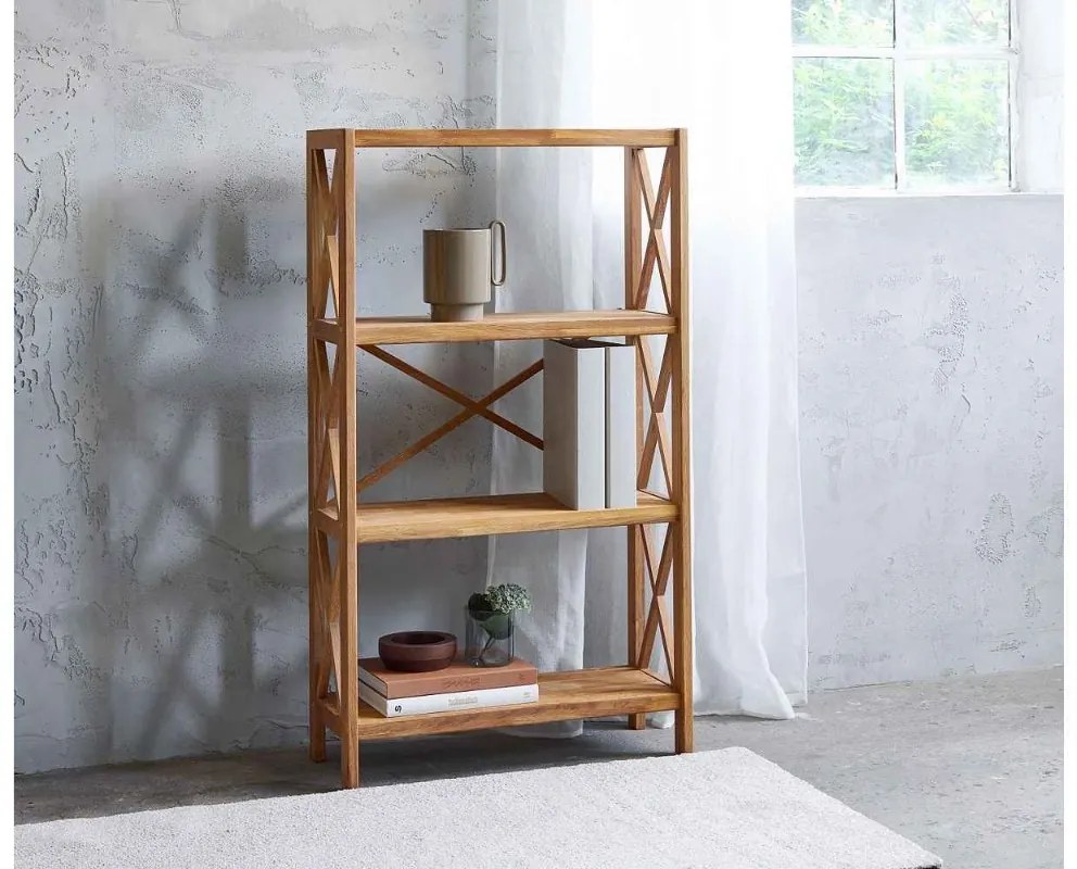 Designový regál Walworth 124 cm přírodní dub