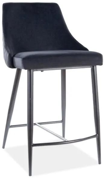 Casarredo - Komfort nábytek Barová židle NOPI velvet černá/černý kov