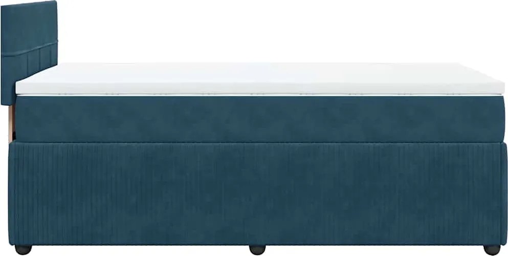 Box spring postel s matrací modrá 80 x 200 cm samet 3289894