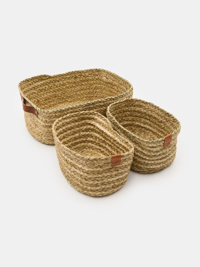 Sinsay - Sada pletených košů na ukládání 3 pack - béžová