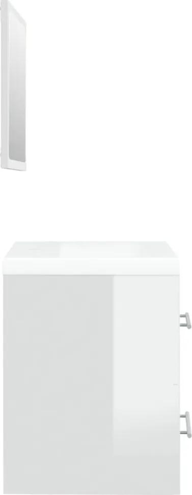 vidaXL Umyvadlová skříňka s vestavěným umyvadlem kompozit [3114165] Barva: bílá s vysokým leskem