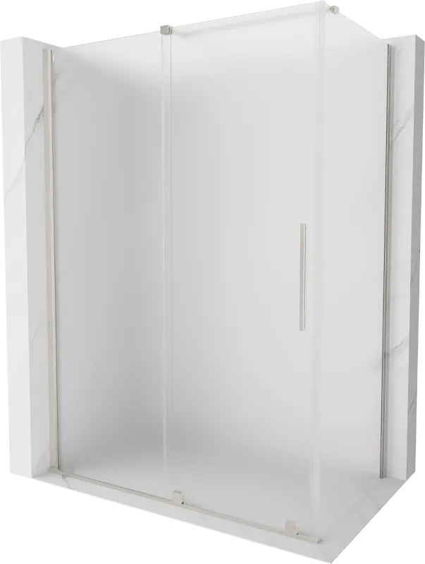 Mexen Velar, sprchový kout s posuvnými dveřmi 150 x 90 cm, 8mm sklo námraza, broušená ocel, 871-150-090-31-97