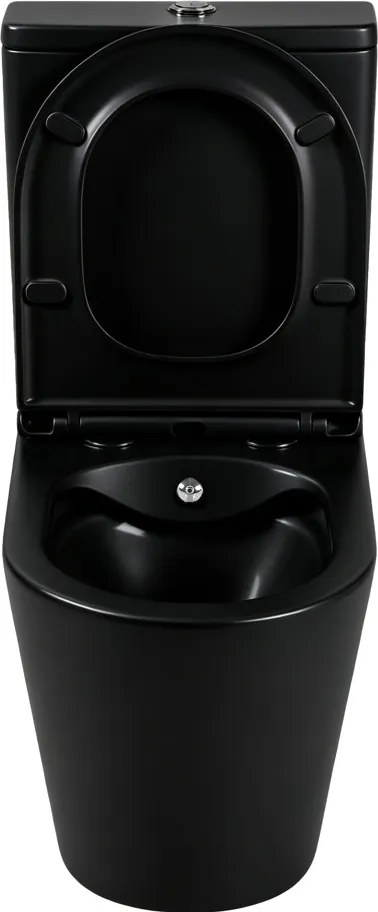 Erga Tina, WC kombi mísa 620x365x820 mm, Rimless + funkce bidetu + toaletní sedátko, černá matná, ERG-V03-TINA-RIM-BID-BK