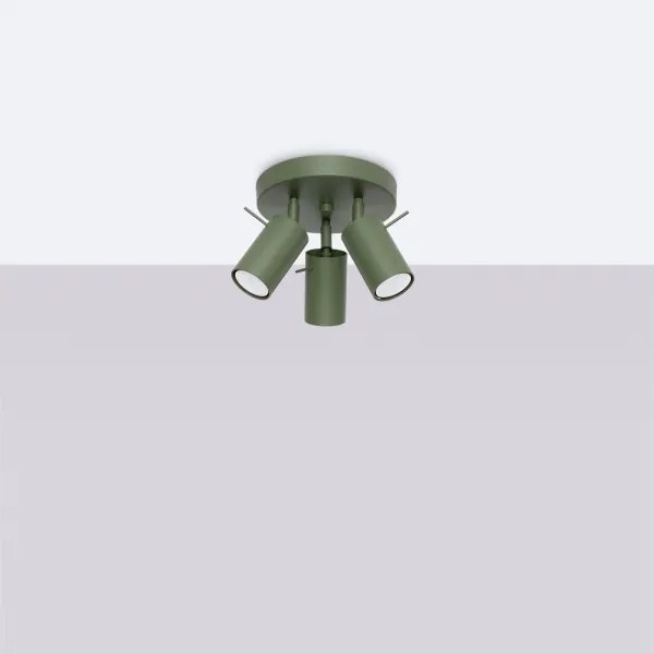 Sollux SL.1503 - Bodové svítidlo RING 3xGU10/10W/230V zelená