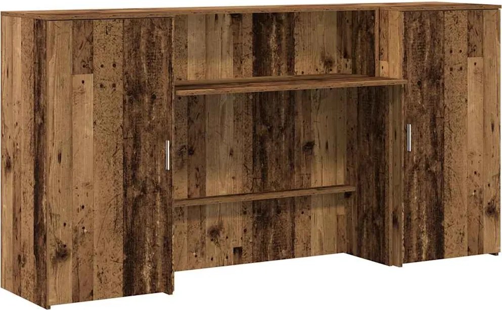 Recepční stůl starého dřeva 200x50x103,5 cm kompozitní dřevo 3324221
