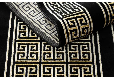 Dywany Luszczow Kusový koberec, Běhoun GLOSS moderni 6776 86 rám, černý / zlato Rozměr koberce: 60 x 300 cm