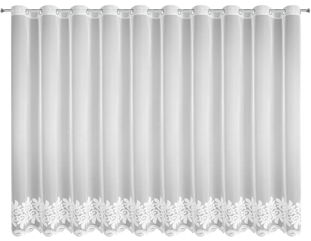 ZÁCLONA NA KROUŽCÍCH TALIA 350X150 CM BÍLÁ