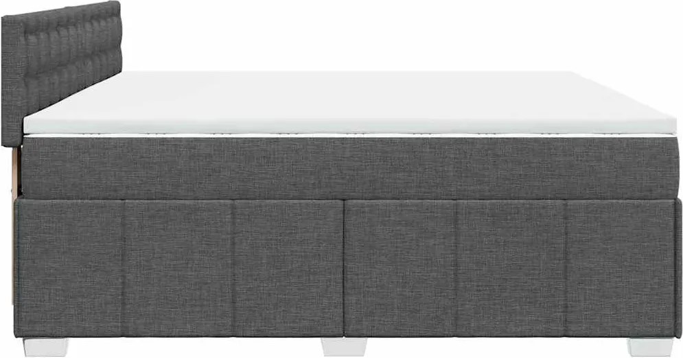 Box spring postel s matrací tmavě šedá 200x200 cm textil 3289490