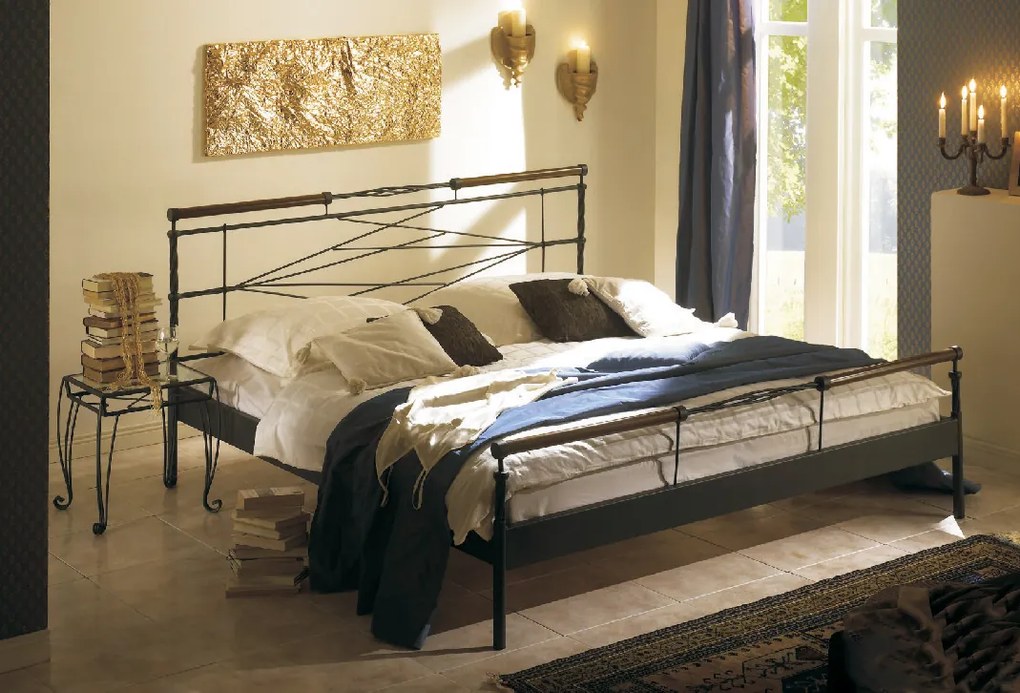 Nábytek ATIKA s.r.o. Kovová postel KELLY Povrchová úprava: stříbrná RAL 9006, Rozměr: 120 x 200 cm