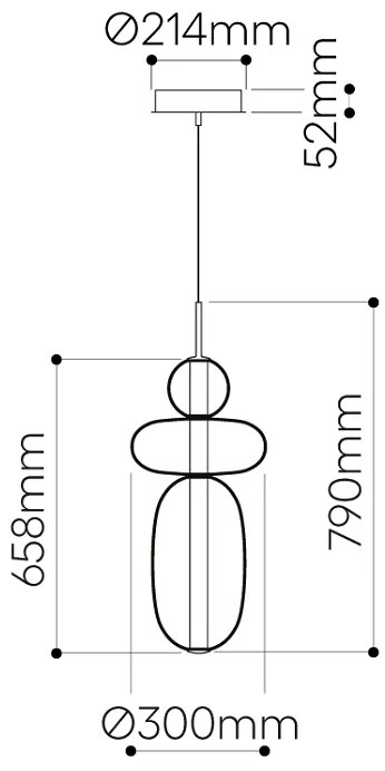 Bomma Pebbles skleněné závěsné svítidlo, malé Barva: Červená, Konfigurace: Model 4