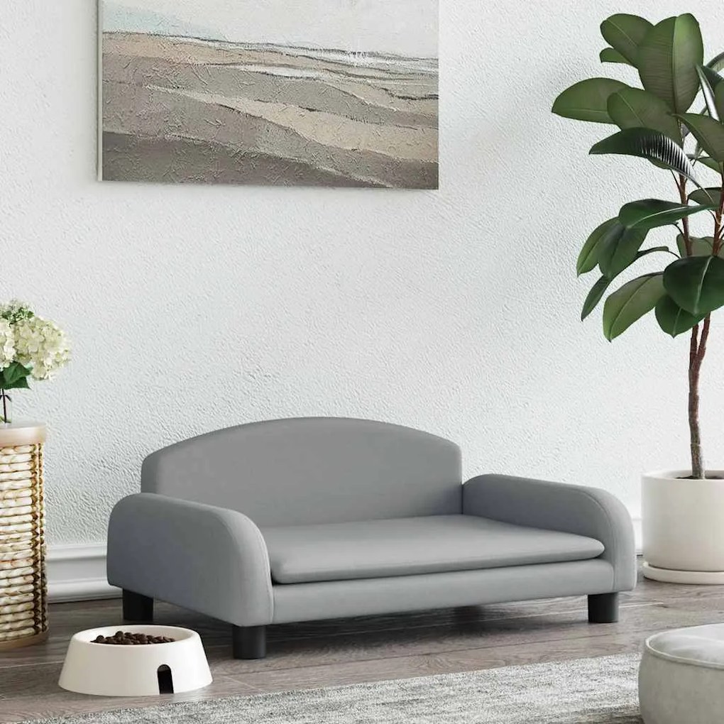 Pelíšek pro psy světle šedý 70 x 45 x 30 cm textil 171960