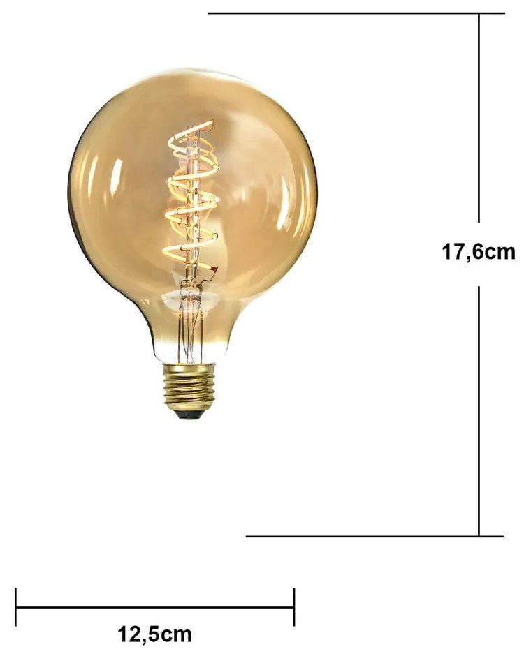 Teplá bílá filamentová stmívatelná žárovka E27, 3 W Spiral Filament – Star Trading