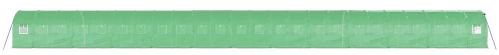 vidaXL Skleník s ocelovým rámem 48 m² 24 x 2 x 2 m [3188027] Barva: Zelená