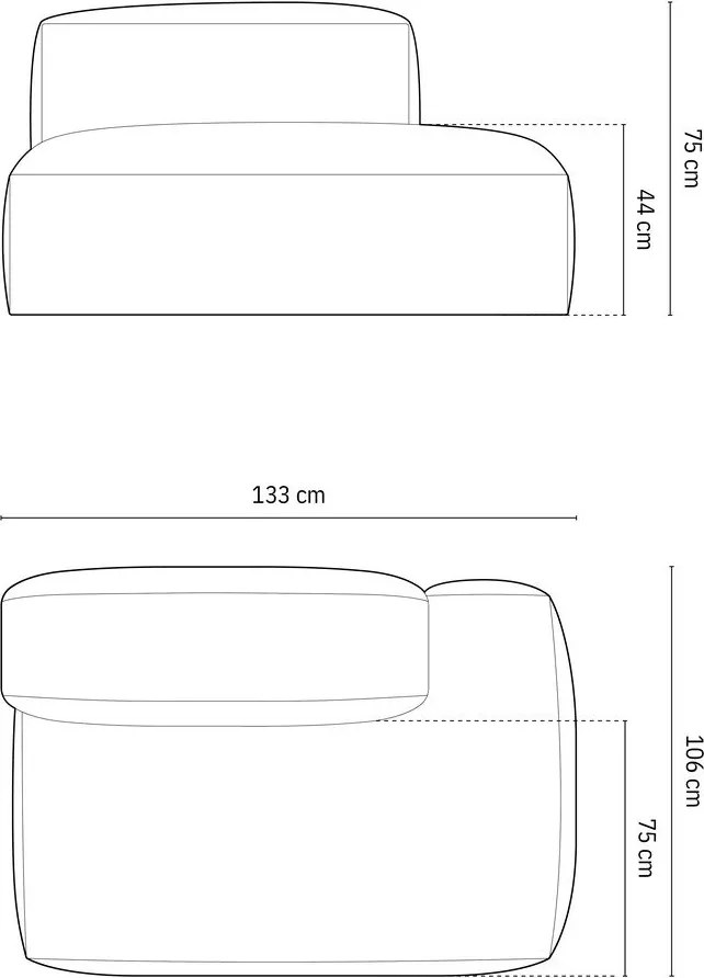 Zelený sametový modul pohovky (pravý roh) Martina – Micadoni