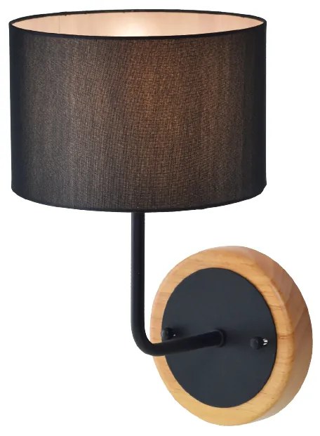 ACA DECOR Nástěnná lampa Fabric Black