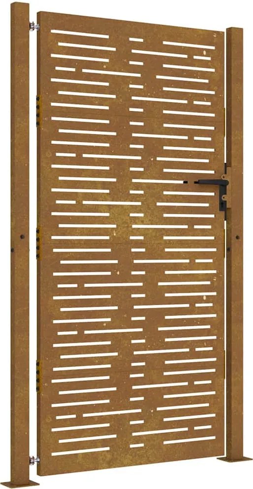 Zahradní branka 100 x 175 cm z cortenové oceli, čtvercový design 153254