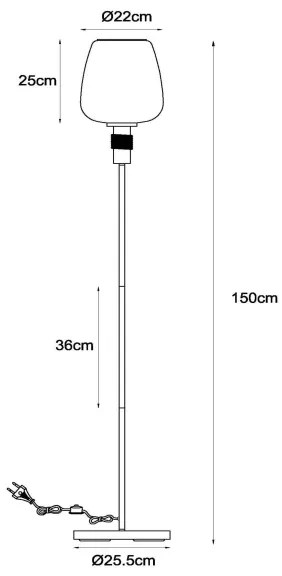 Lucide 45708/01/62 - Stojací lampa ILONA 1xE27/40W/230V černá/béžová