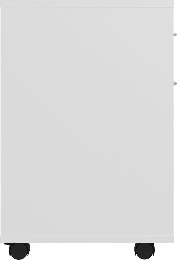 vidaXL Skříňka na kolečkách 45x38x54 cm dřevotříska [815965] Barva: bílá s vysokým leskem