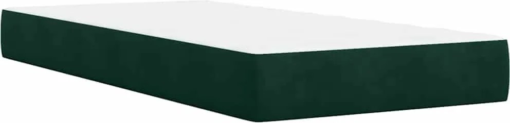 Box spring postel s matrací tmavě zelená 100x200 cm samet 3290843