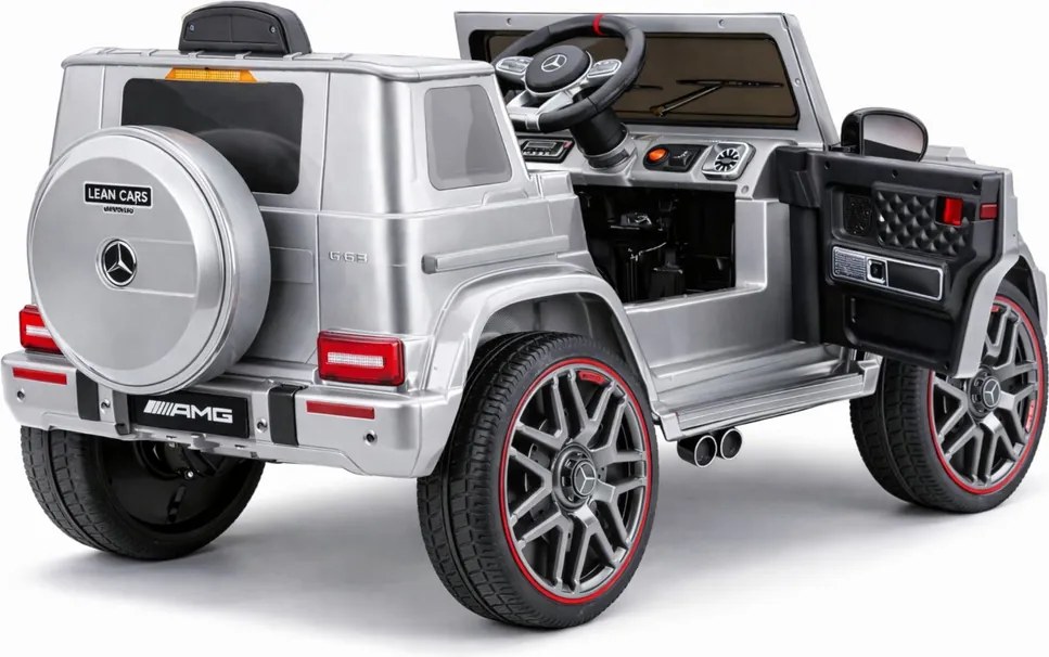 LEAN CARS Elektrické autíčko Mercedes AMG G 63 stříbrné lakované