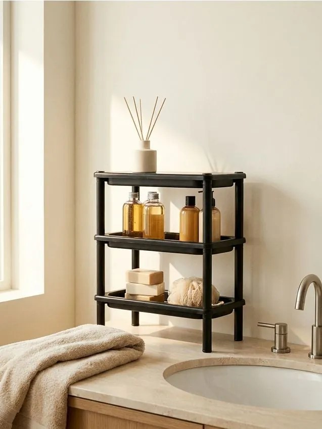 Sinsay - Třípatrový stojací regál - černá