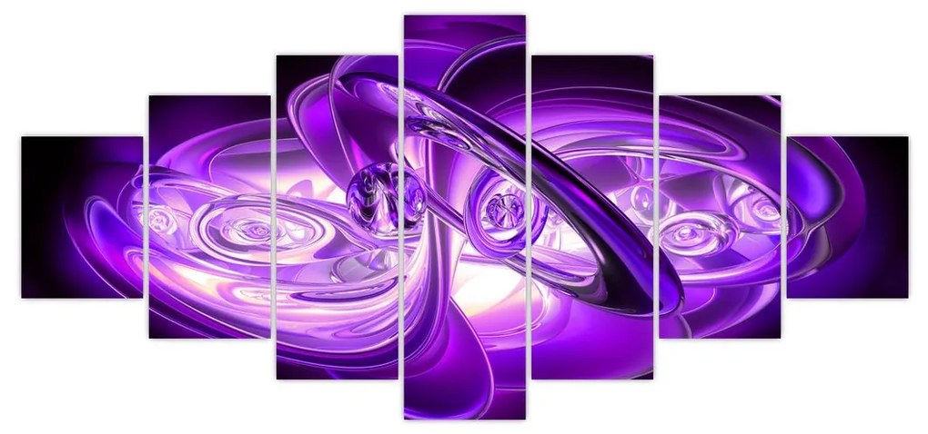 Obraz fialových fraktálů (210x100 cm)